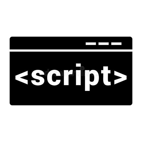Script Code Icon Isolated On White Background Flat Style Stock Vector Illustration Of