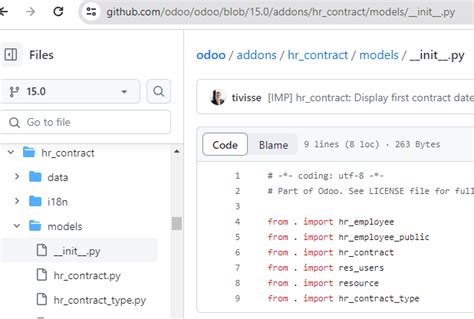 Struktur Teknis Employee Contract Pada Odoo Community PT Proweb Indonesia