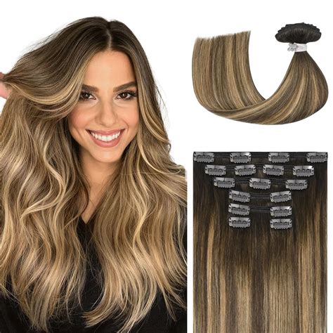 Ukira Balayage Hair Extensions Real Human Hair 12 Inch