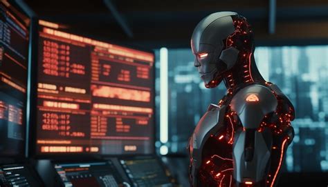 Premium Ai Image Automation Data Analytic With Robot And Digital