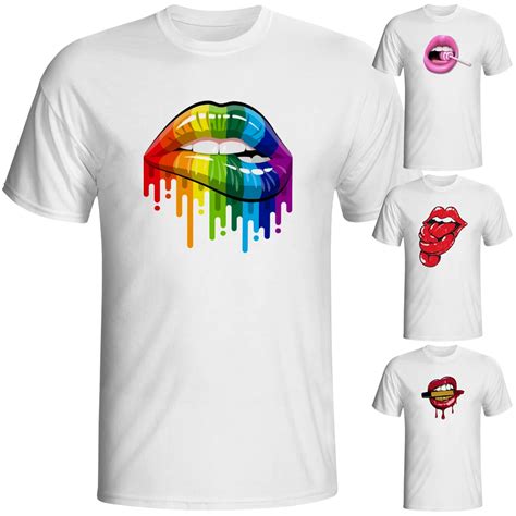Sexy Naughty T Shirt Funny Geek Colorful Lip Design Creative T Shirt Fashion Novelty Style Cool