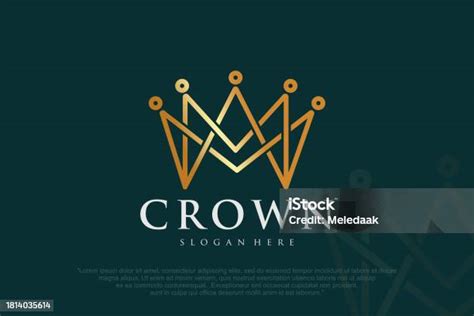 우아한 선형 크라운 로고 디자인 벡터입니다 창조적 인 로얄 킹 퀸 심볼입니다 고급 호텔에 대한 스톡 벡터 아트 및 기타 이미지 고급 호텔 공주 국왕 Istock