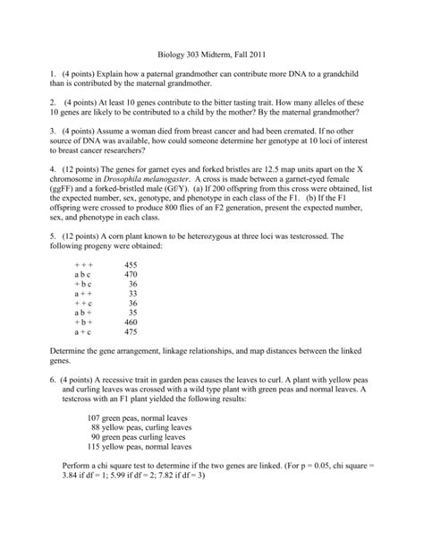 Biology Midterm Fall