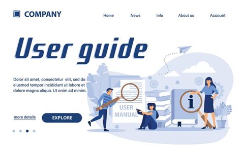 사용자 가이드 그림 웹 방문 페이지 Ui 모바일 앱 배너 템플릿에 적합합니다 벡터 프리미엄 벡터