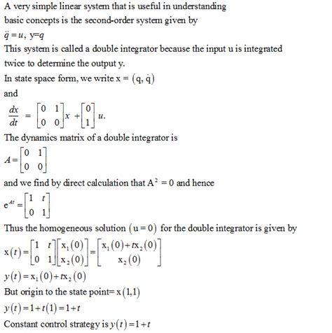 Solved Exercises 71 Double Integrator Consider The Double
