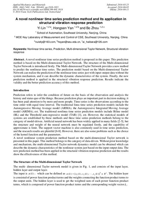 A Novel Nonlinear Time Series Prediction Method And Its Application In