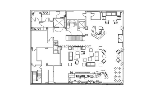 Hotel Lobby Furniture Layout Autocad Dwg Drawing Autocad