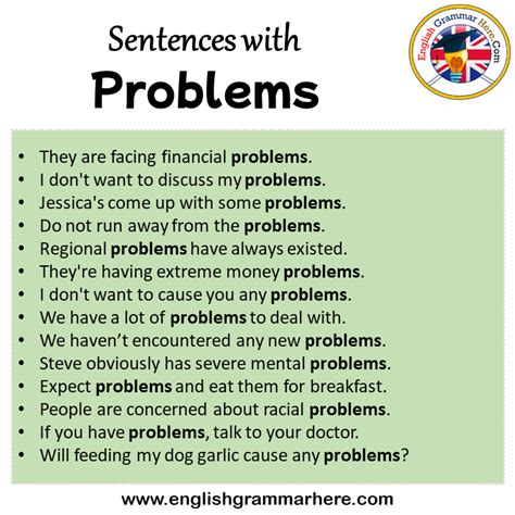 Sentences With Problems Problems In A Sentence In English Sentences