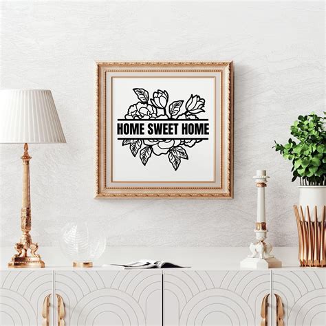 Split Floral Frame Svg Floral Border Svg Split Flower Monogram Svg