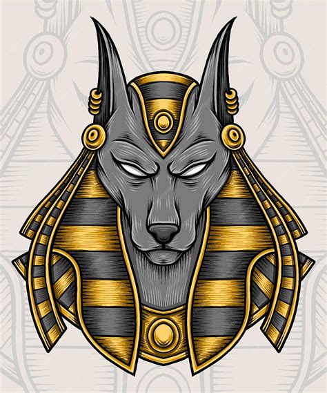 Ilustración De Anubis Egipcio Vector Premium