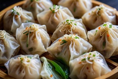 Premium Photo Defaultdelicateandtranslucentdumplingsfilledwith