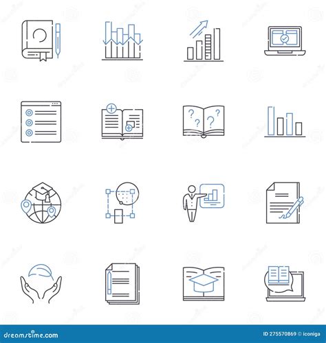 Research Line Icons Collection Investigation Analysis Experiment