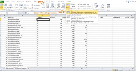 Cara Freeze Excel Tutorial Ms Excel
