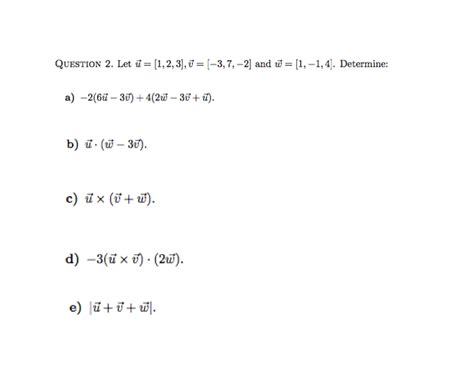 Solved Let Vector U 1 2 3 Vector V 3 7 2 And