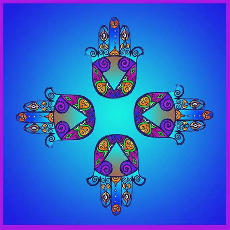 Colorful Hamsa Hand Art