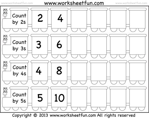 1st Grade Skip Counting Worksheets
