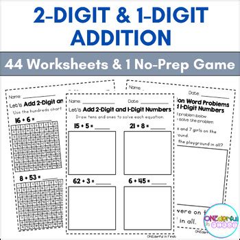 Adding A Digit And Digit Number Worksheets Digit Plus Digit Addition