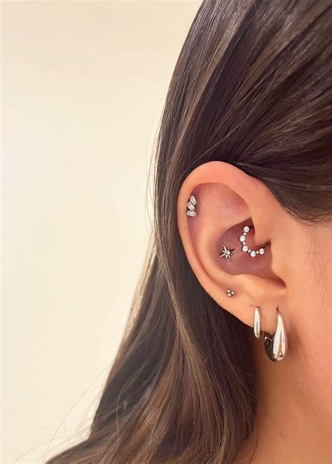 Cute Daith Piercing With Diamond Cz Made Of Titanium Gold And Silver S Ashley Piercing Jewelry