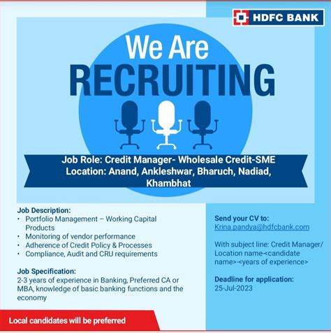 Hdfcbank Banking Credit Hiring Sme Krina Patel