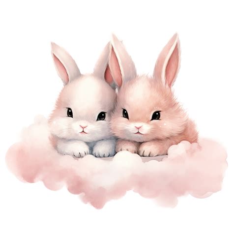 Ai Generated Hoppy Love Valentine Bunny Couple Adorable Rabbit