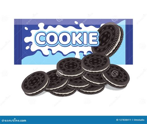 Vector Oreo Cookie Package Stock Vector Illustration Of Cream 127838411