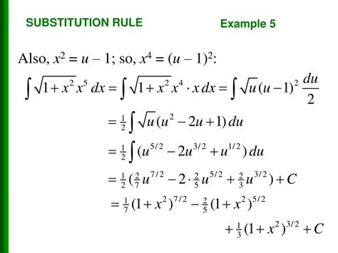 PPT The Substitution Rule PowerPoint Presentation Free Download ID