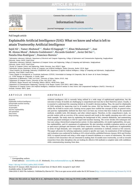 Pdf Explainable Artificial Intelligence Xai What We Know And What Is Left To Attain