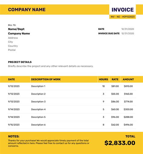 Hourly Invoice Template Free Template By Coefficient
