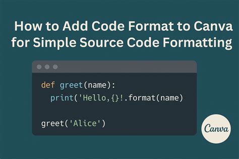 How To Add Code Format To Canva For Simple Source Code Formatting Graphic Design Resource