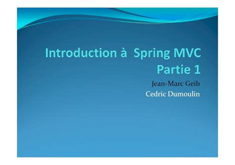 Pdf Cours Spring Mvc Dokumentips