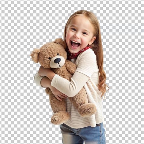 Premium Psd Cute Girl With Her Teddy Bear