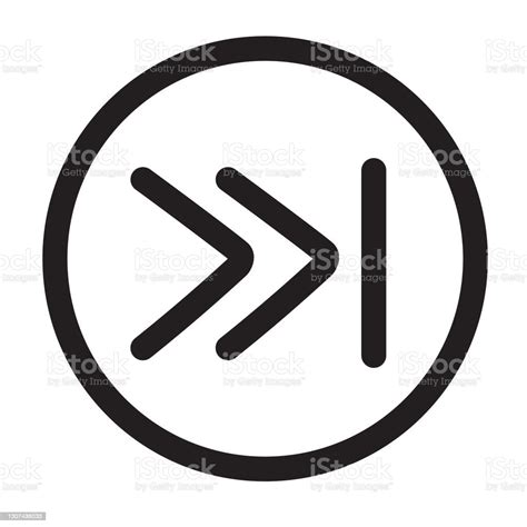 현대 사용자 미디어 인터페이스 방향 빠른 앞으로 화살표 아이콘 개념 얇은 라인 스타일 편집 가능한 스트로크 개념에 대한 스톡 벡터 아트 및 기타 이미지 Istock