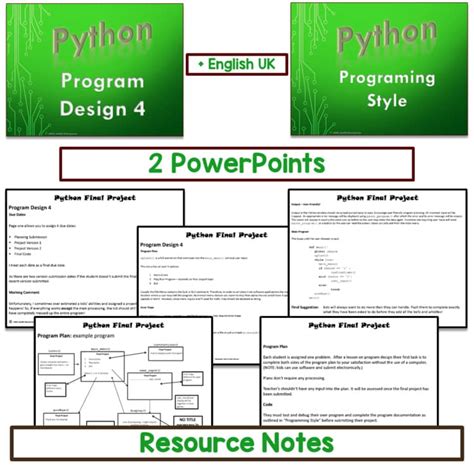 Python Final Coding Project Easy Level Editable Resource Package