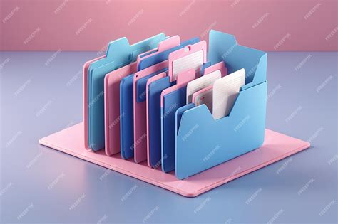 Premium Photo 3d Folder And Paper For Management Multimedia File Document Efficient Work On