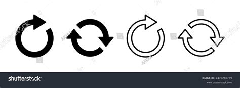 Refresh Icon Set Reload Icon Vector Stock Vector Royalty Free 2470240759 Shutterstock