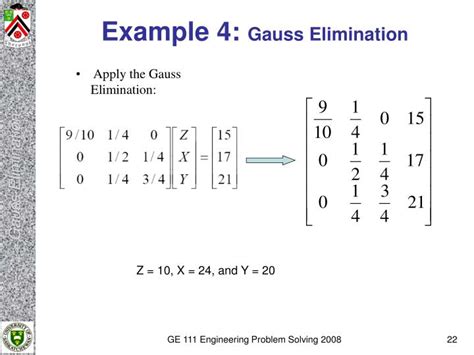 Ppt Gauss Elimination And Gauss Jordan Elimination Powerpoint