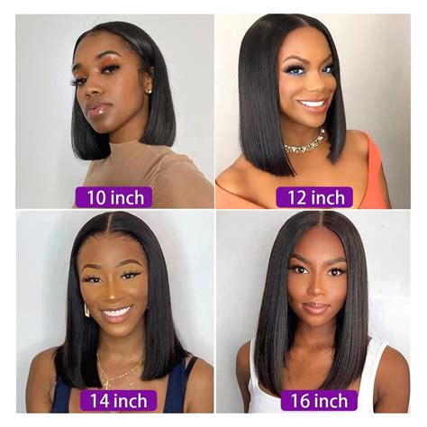 Akcswo 10 Inch Human Hair Frontal Bob Wig 150 Density Black Lace