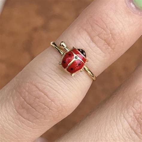 Ladybug Ring Etsy