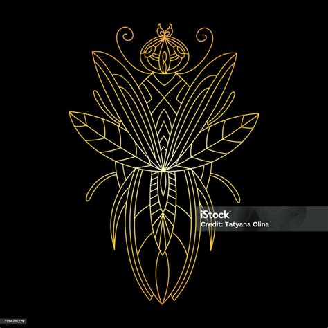 선형 스타일의 황금 딱정벌레 선형 벡터 일러스트 레이 션 곤충에 대한 스톡 벡터 아트 및 기타 이미지 곤충 낙서 드로잉 단순함 Istock