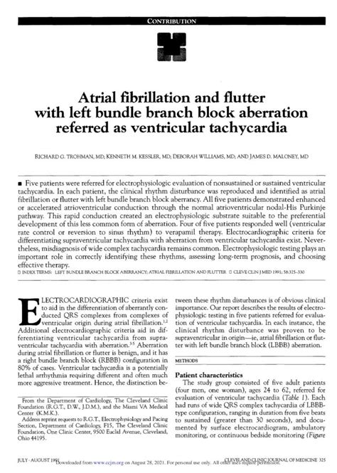 Pdf Atrial Fibrillation And Flutter With Left Bundle Branch Block
