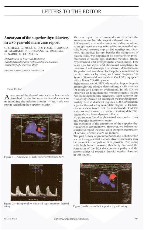 Pdf Aneurysm Of The Superior Thyroid Artery In A 80 Year Old Man