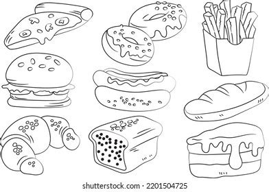 Dibujos De Comida Chatarra Para Colorear Vsun