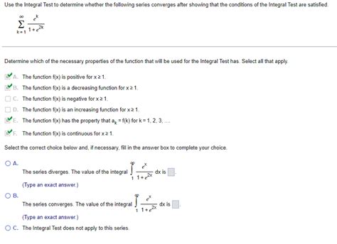 Solved Use The Integral Test To Determine Whether The Chegg Com