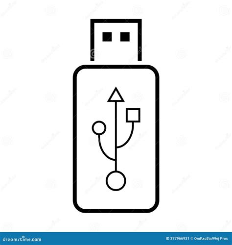 Usb Icon Technology Connect Device Sign Electronic Portable Symbol Vector Illustration Media