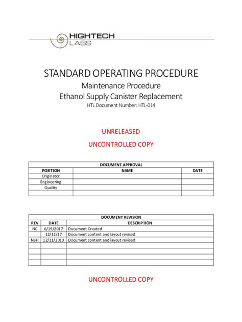 Fillable Online STANDARD OPERATING PROCEDURE AWS Fax Email Print