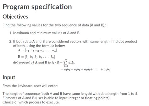 Solved Program Specification Objectives Find The Following