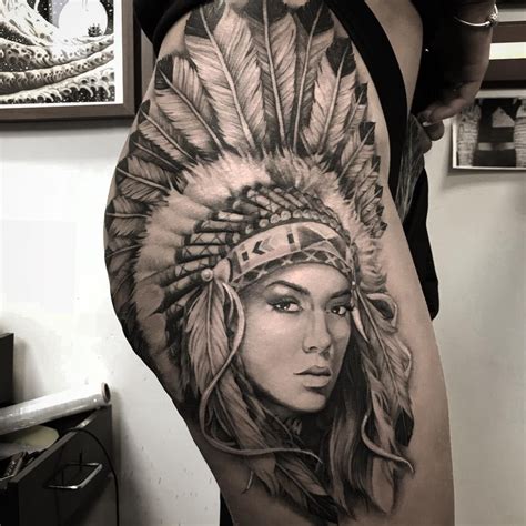 Native American Thigh Tattoo Printable Computer Tools