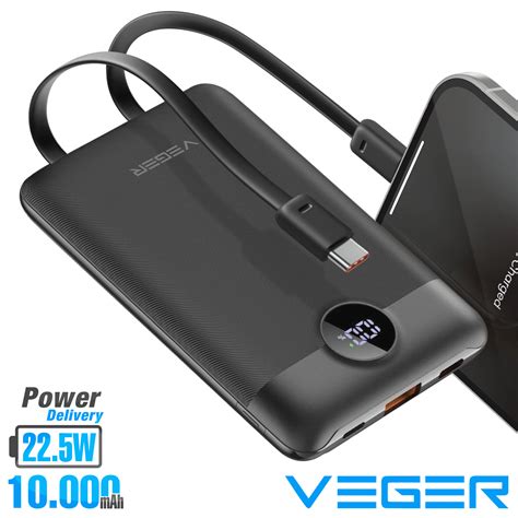 Powerbank USB USB C Lightning Capacidade MAh Porta USB USB C E Cabo Lightning Preto