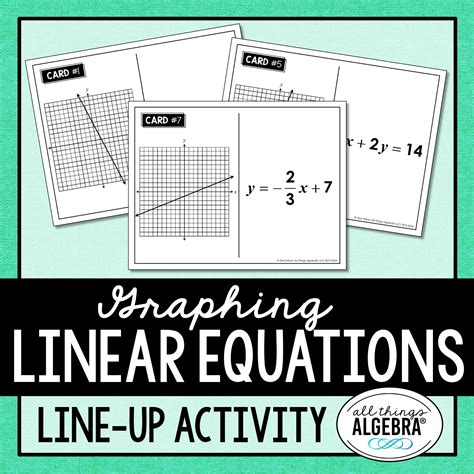 Graphing Linear Equations Line Up Activity All Things Algebra