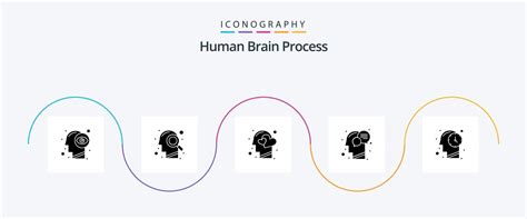 Human Brain Process Glyph 5 Icon Pack Including Talk Human Emotions Head Human 19211376